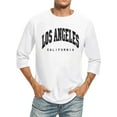 Krdevn Men's 3/4 Sleeve Letter City Name T Shirts Comfortable Crewneck ...