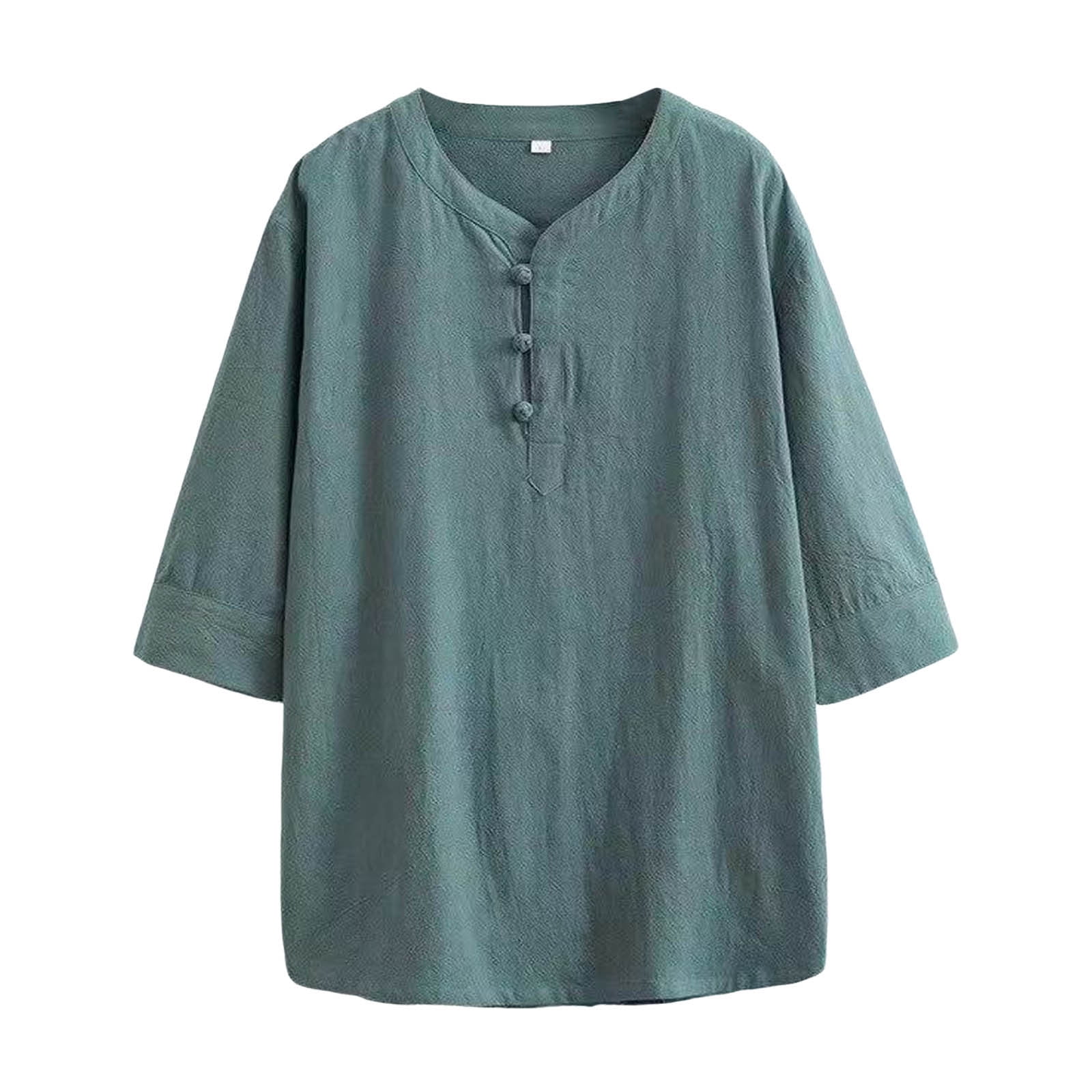 Krdevn Men's Casual Short Sleeve T Shirt Round Neck Solid Color ...