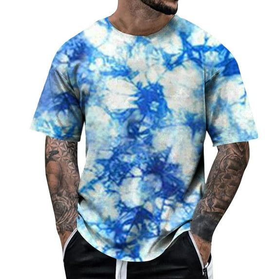 Krdevn Men's Casual T Shirts for Outdoor Activities with Tie Dye Prints ...