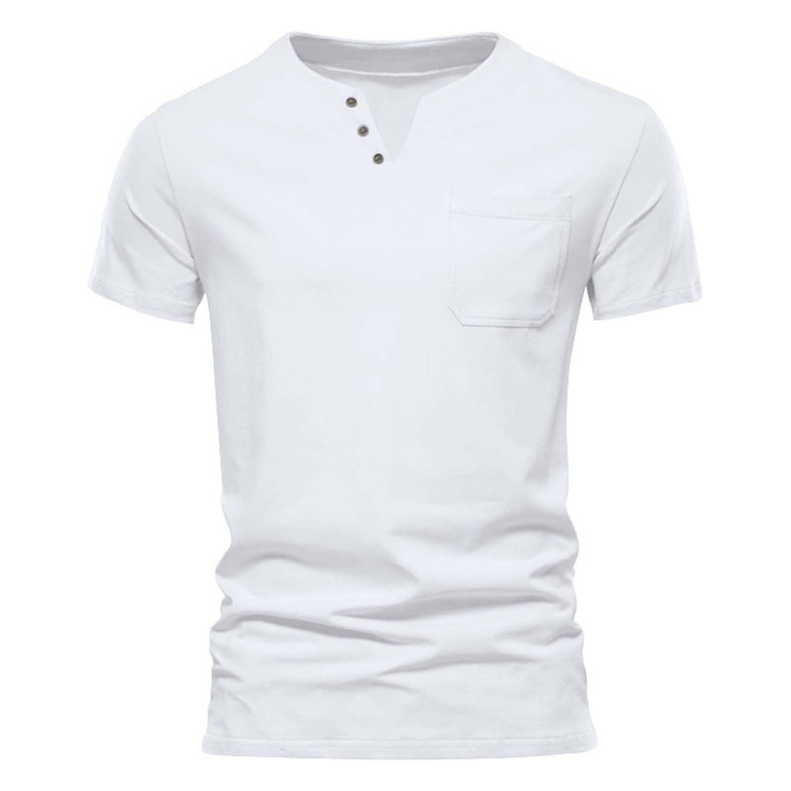 Krdevn Men's Casual V Neck Pocket T Shirts Slim Fit Short Sleeve Tee ...