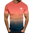 Krdevn Men's Coconut Tree Gradient T Shirt Men's Solid Color Short ...