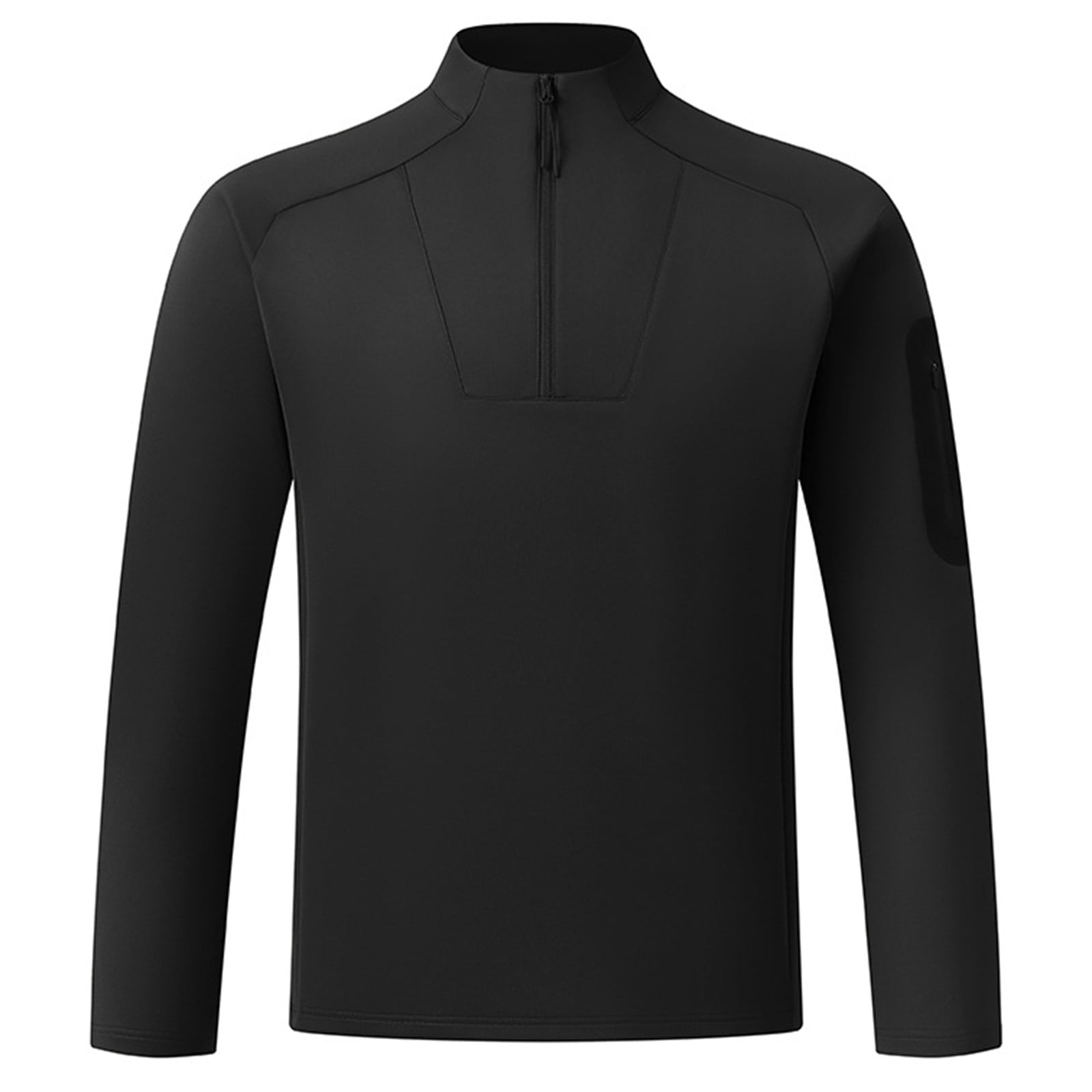 Krdevn Men's Quarter Zip Stand Collar Long Sleeve Woven Sweatshirt ...