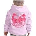 Krdevn Pink Pom Puff Hoodie Kids Flower Print Long Sleeve Graphic ...