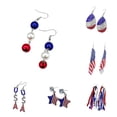 Krdevn Red White Blue Rhinestone Teardrop Dangle Hook Earrings ...