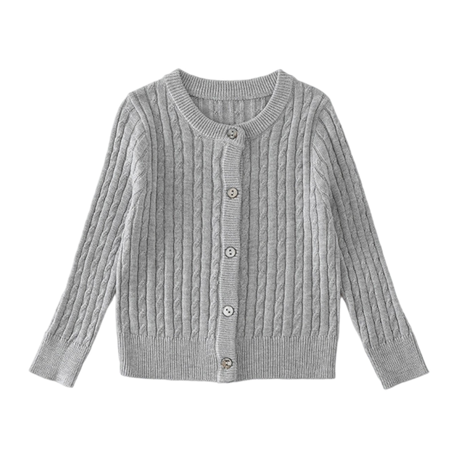 Krdevn Round Neck Retro Linen Cardigan Knit Cardigan for Boys and Girls ...