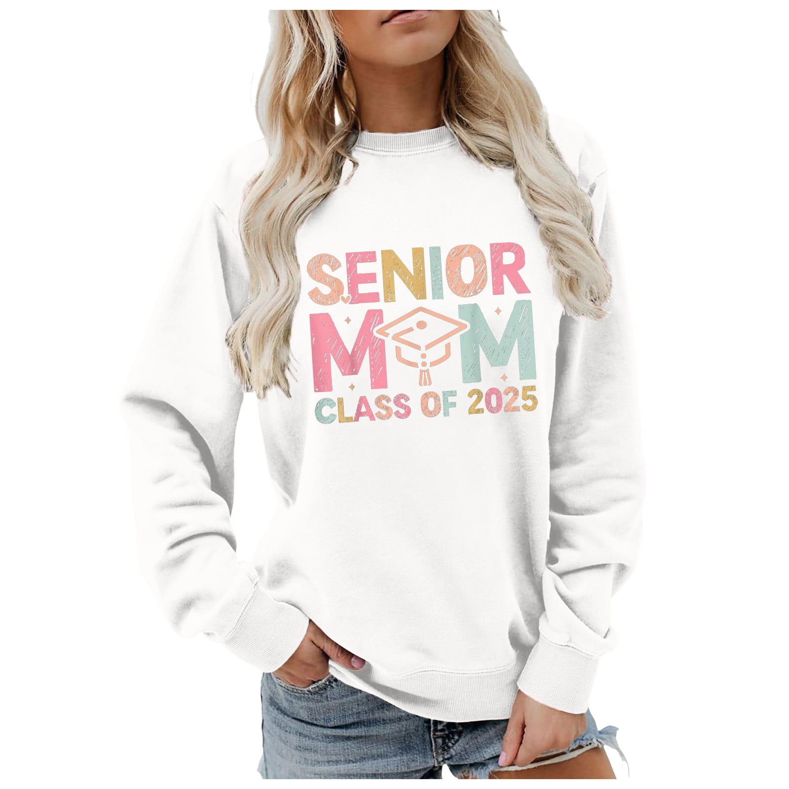Krdevn Senior Mom Class of 2025 Sweatshirts for Women Seniors ...