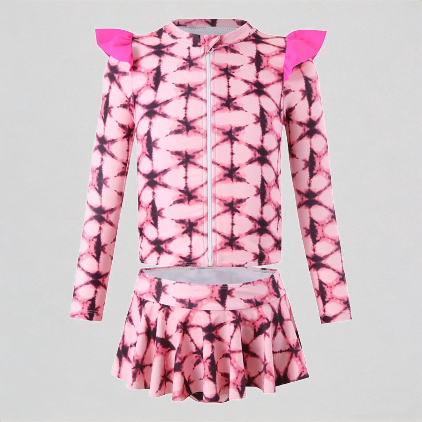 Krdevn Style Long Sleeve Two Piece Girls Swimwear for Beach and Pool ...