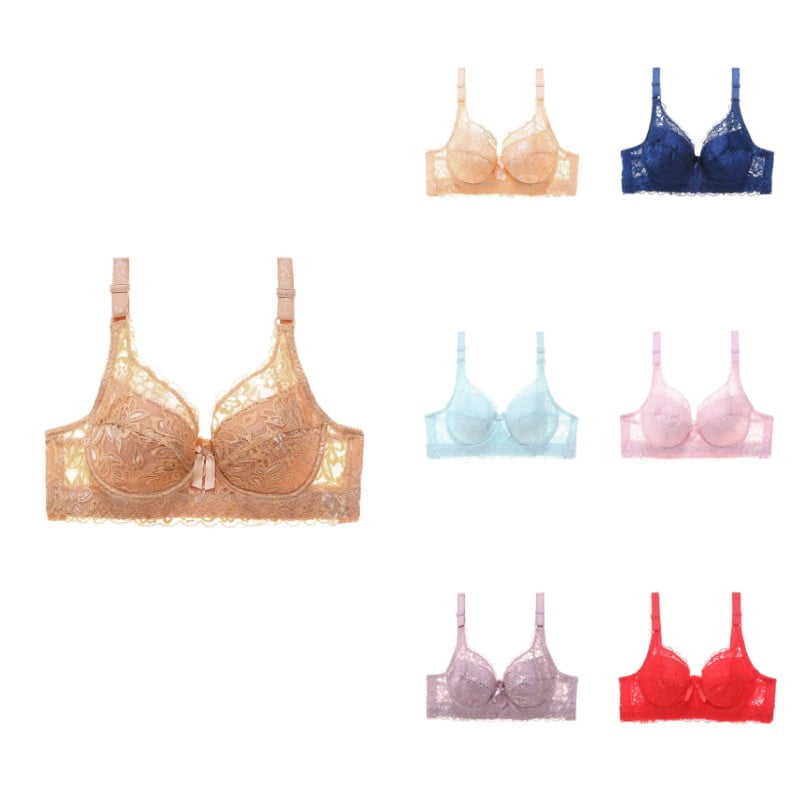 Krdevn Women's Floral Lace Push‑Up Bra Gathered Cup Design with ...