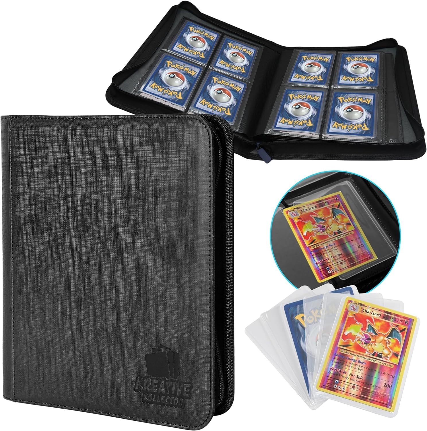 Kreative Kollector Side Load Binder for Top Loader Sleeves - 4-Pocket ...