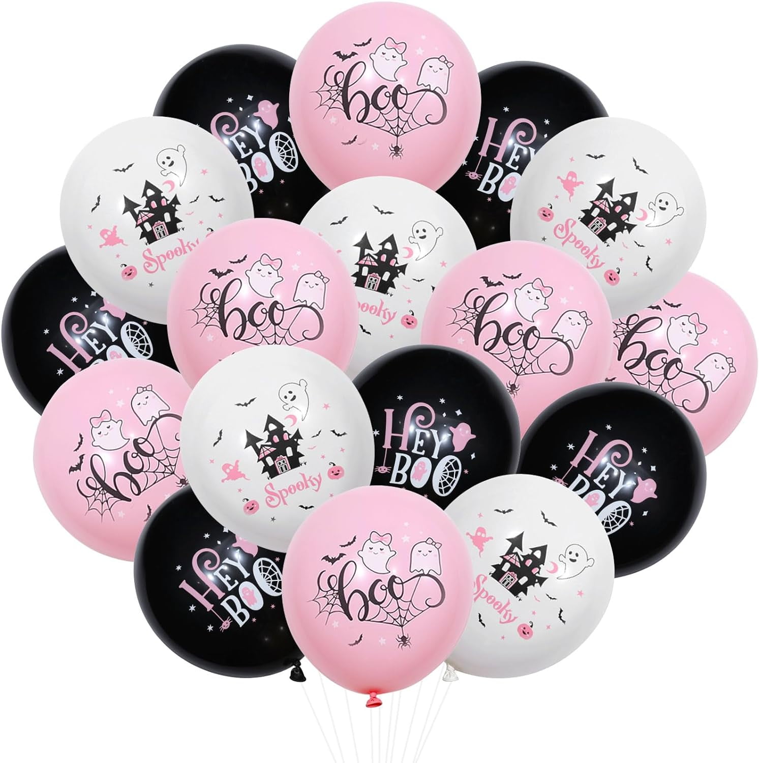 Kreatwow 60pcs Halloween Pink Balloons Decoration for Girls Black Pink ...