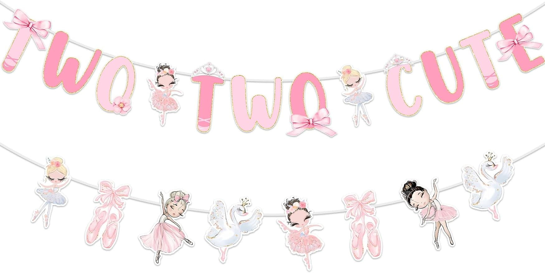 Kreatwow Ballet 2nd Birthday Decoration Two Two Cute Banner Ballet ...