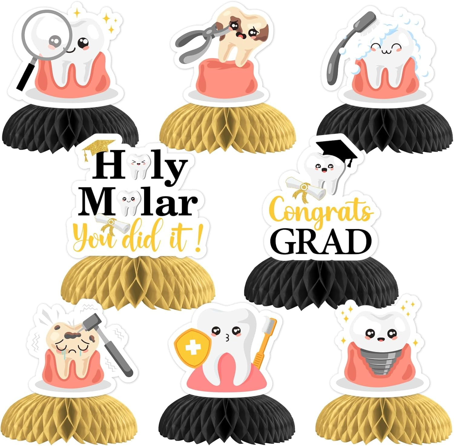 Kreatwow Dentist Graduation Party Decors RDH Congrats Grad Holy Molar ...