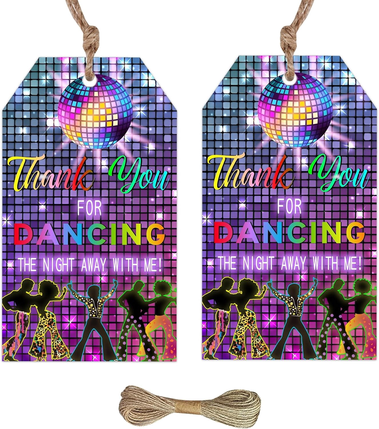 Kreatwow Disco Party Thank You Tag 50pcs Disco Party Favors Thank You ...