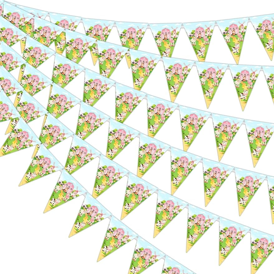 Kreatwow Farm Party Banner Farm Animals Birthday Decorations Pink Farm ...