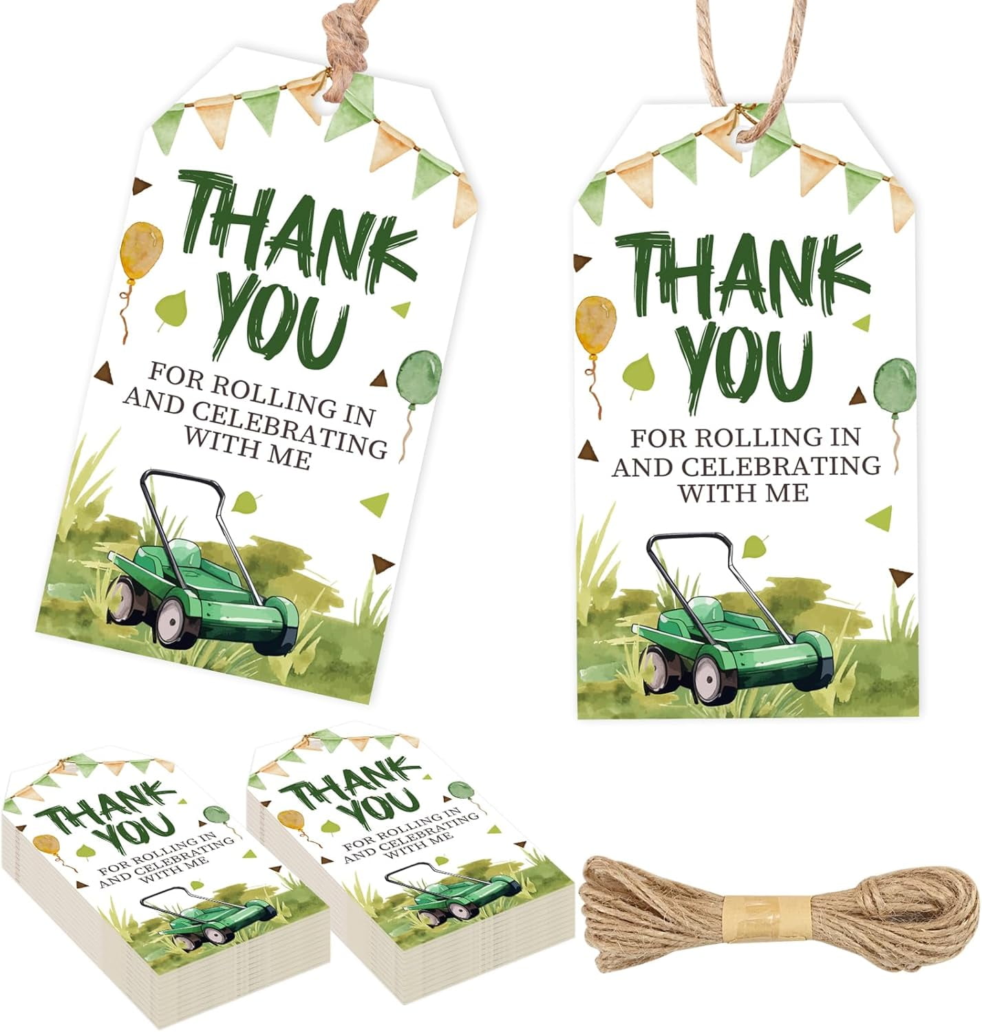 Kreatwow Lawn Mower Party Decoration 50pcs Lawnmower Thank You Tag ...