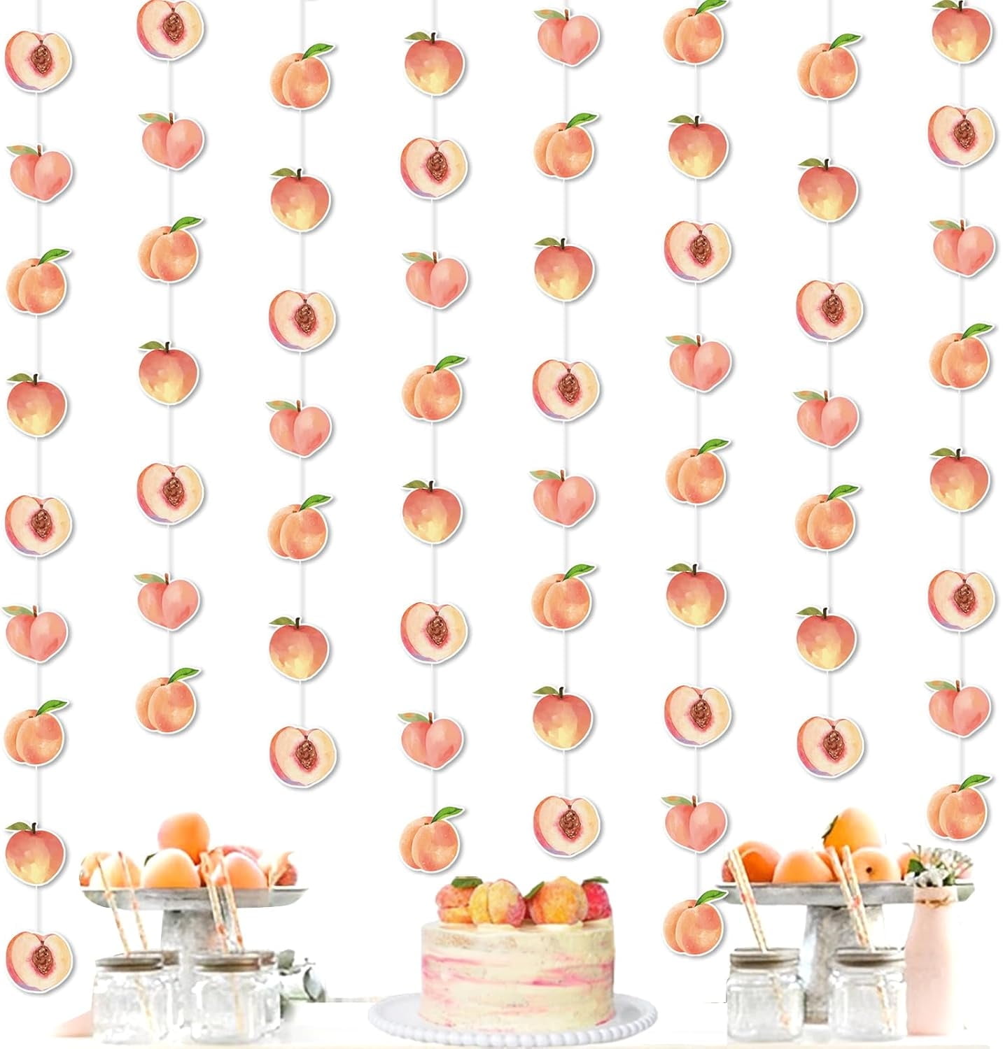 Kreatwow Peach Party Banner Peach Party Streamers Peach Hanging Decor ...