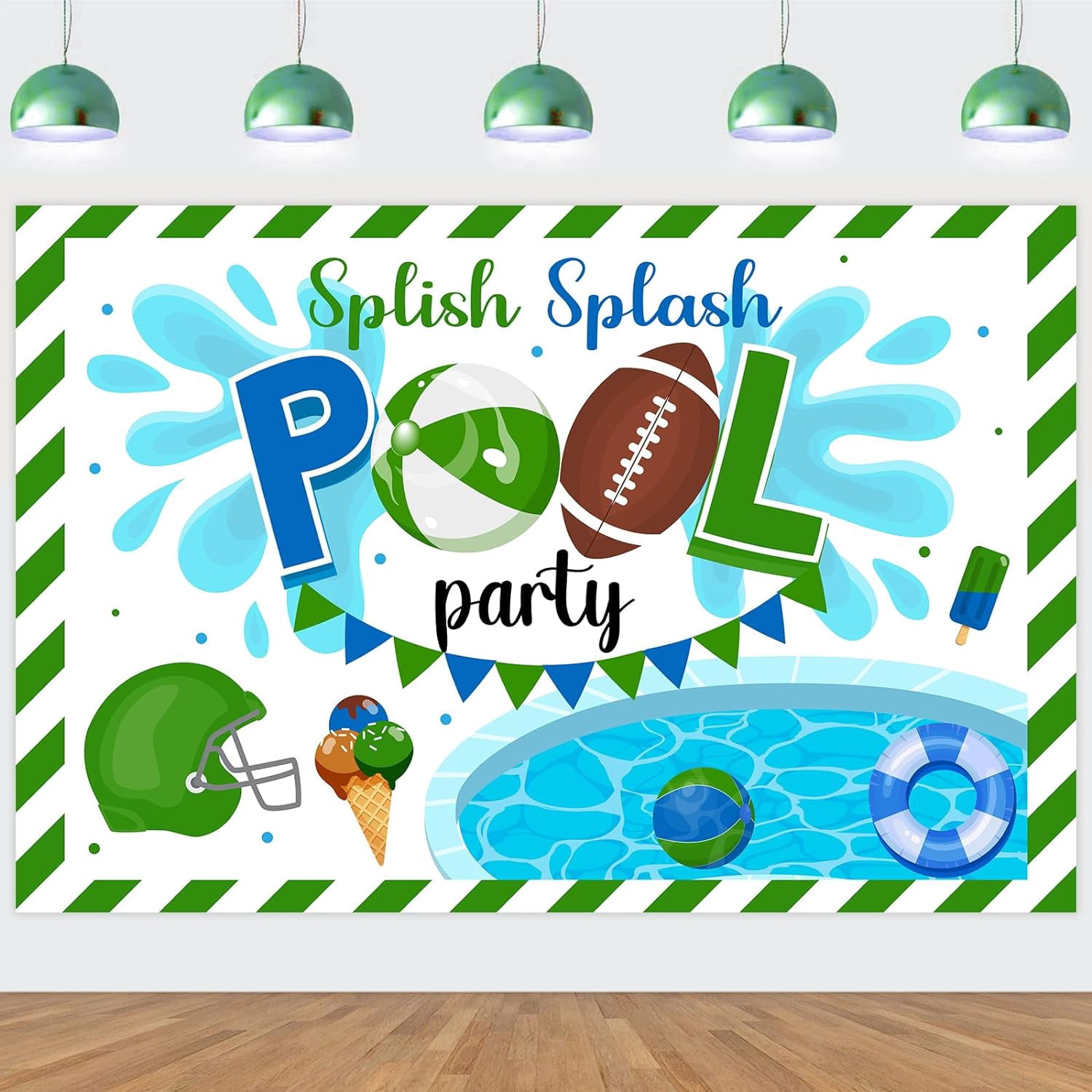 Kreatwow Splish Splash Party Decorations Backdrop for Boys Rugby ...