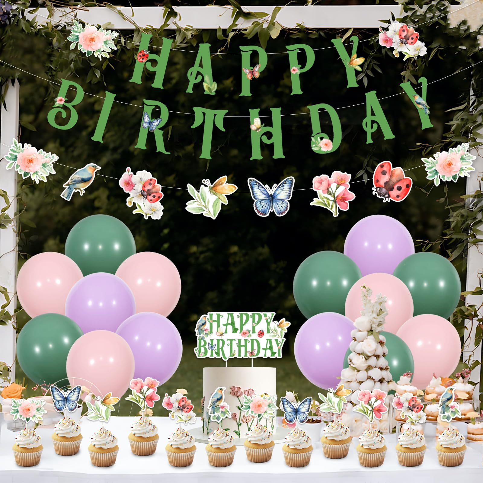 Kreatwow Spring Wildflowers AJH3 Birthday Decorations Spring Happy ...