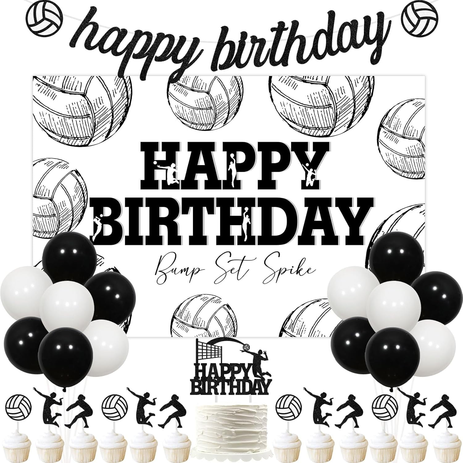 Kreatwow Volleyball Birthday Party Decorations Volleyball Happy ...