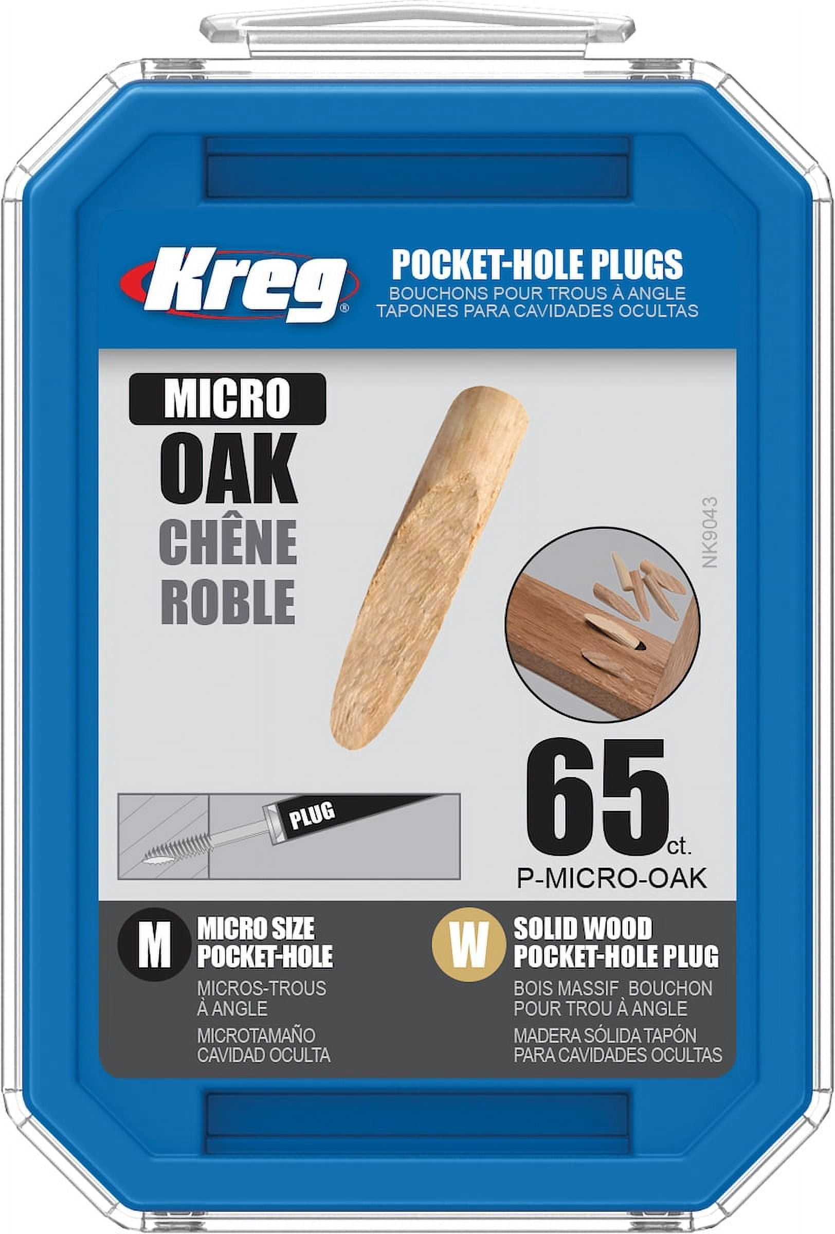 Kreg P-MICRO-OAK Micro Solid-Wood Pocket-Hole Plugs, Oak - Walmart.com