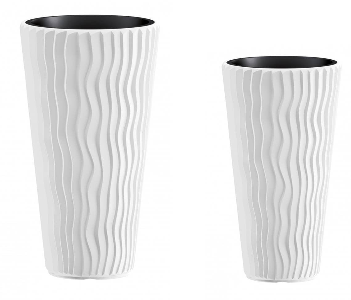 Kreher 2 High planter, flower pot, WAVE planter, 79 cm and 52 cm height ...