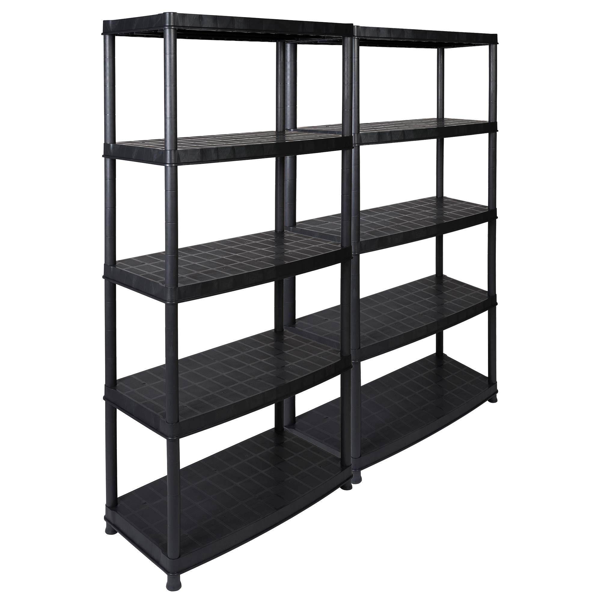 Kreher 2 pieces XXL plastic shelf, heavy duty shelf, basement shelf 5 ...