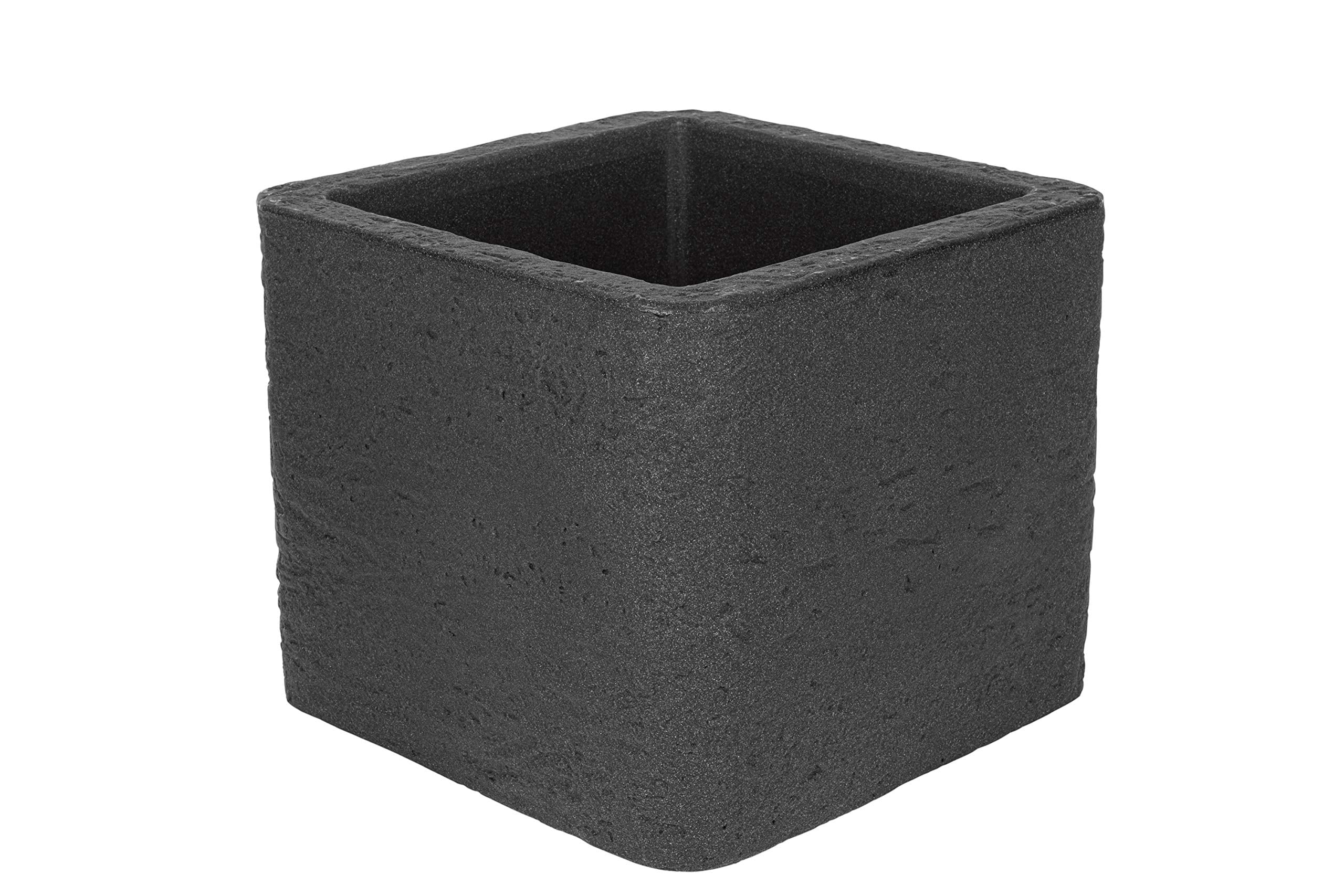 Kreher Square planter box in a great stone look made of plastic in ...