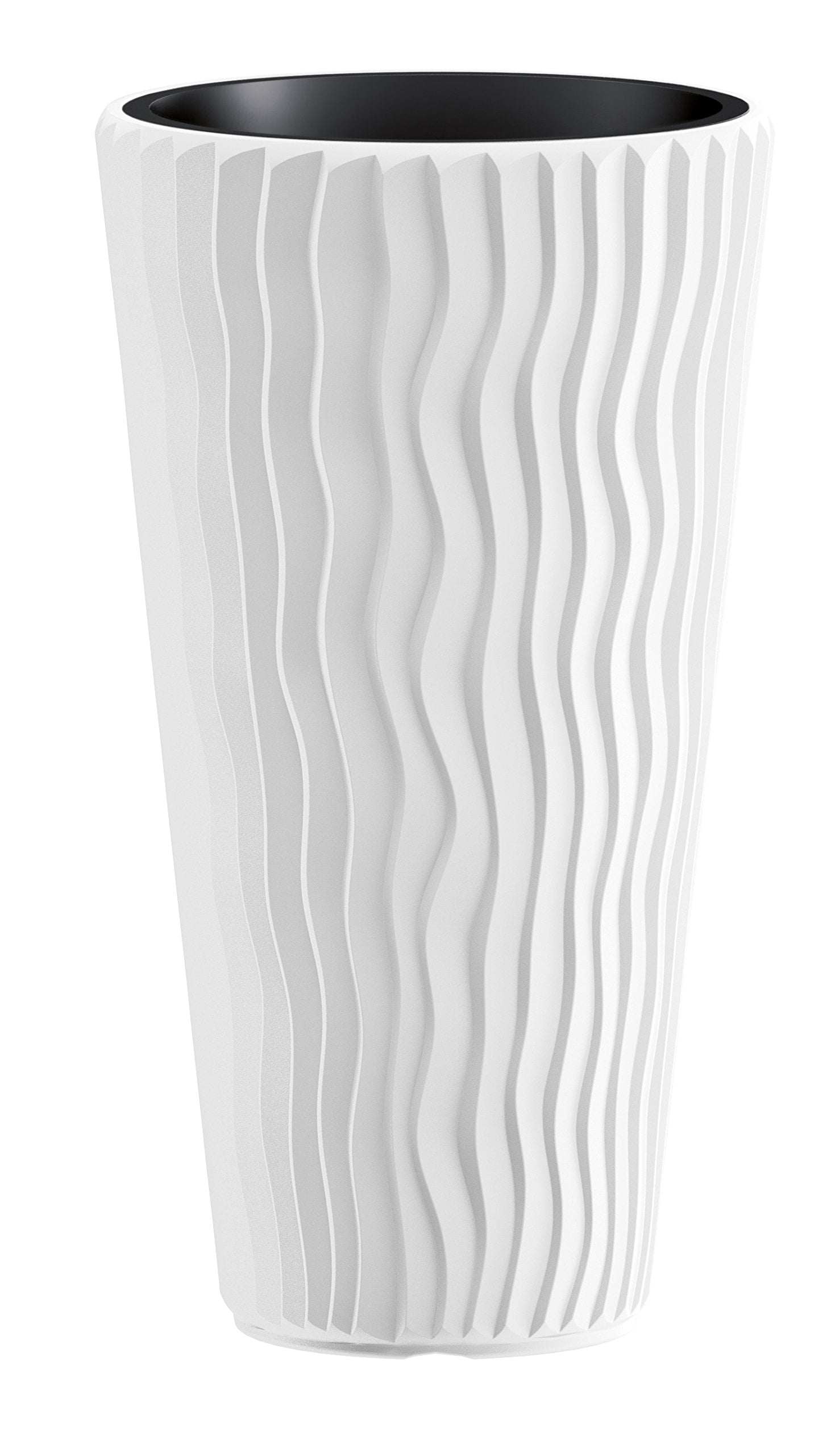 Kreher XL planter, flower pot WAVE with removable planter. Plastic ...