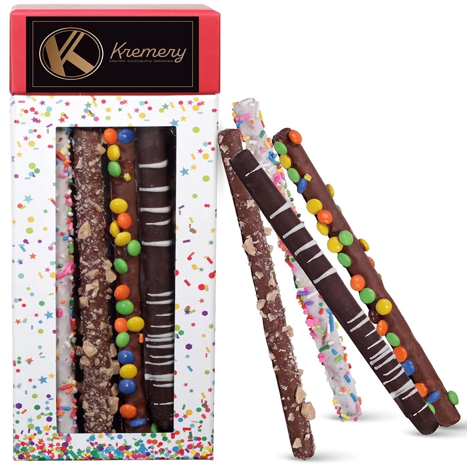 Kremery Dark Milk Chocolate Covered Pretzel Rods Gift Basket in ...