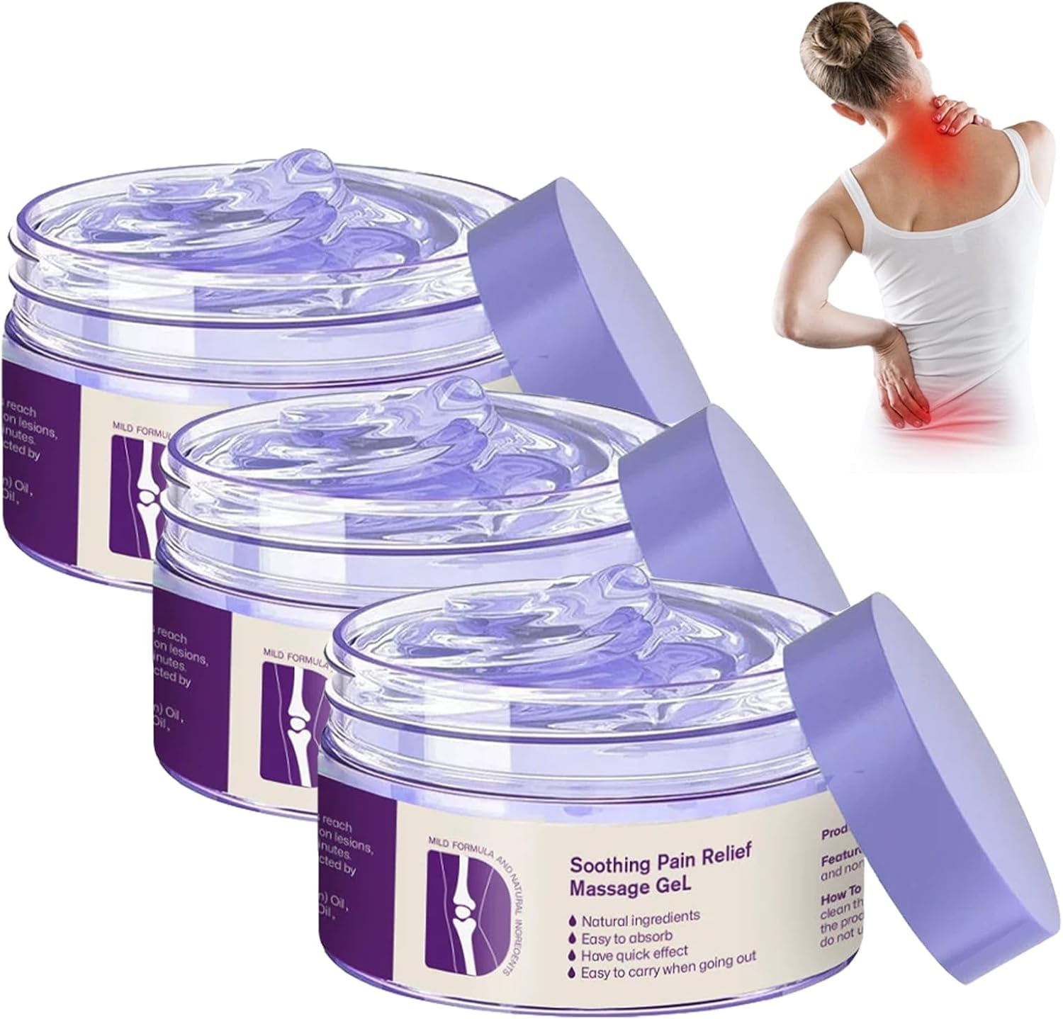 Kresin Joint Pain Gel Purple Gel,Soothes Knees, Lumbar, Neck, Hands ...
