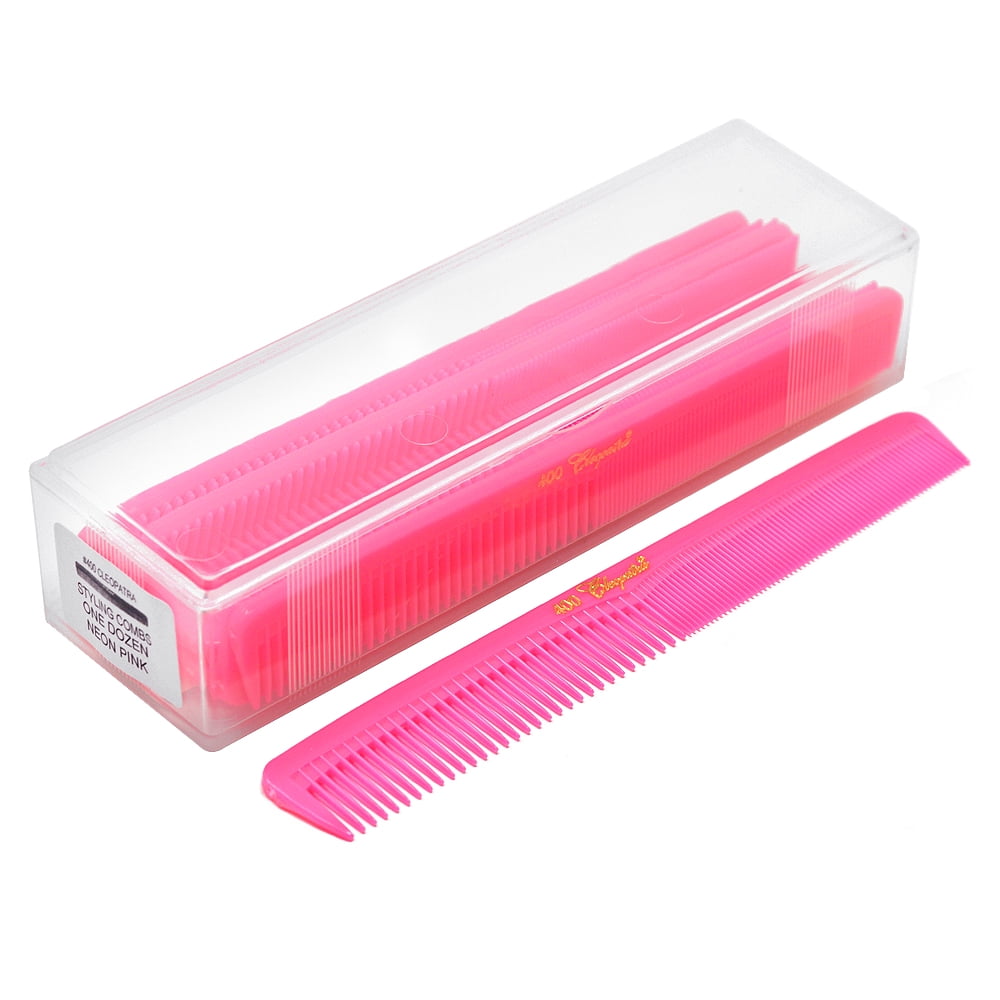 Krest Combs #400 Cleopatra All Purpose Combs 7" Flat "Neon Pink" Styler ...