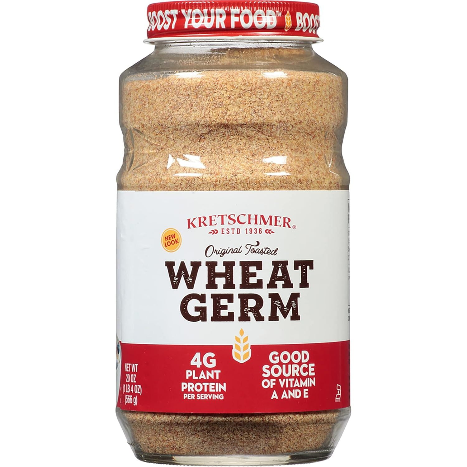 Kretschmer Original Toasted Wheat Germ Boost your Food with, 20 Ounce Glass Jar (Pack of 2 ...