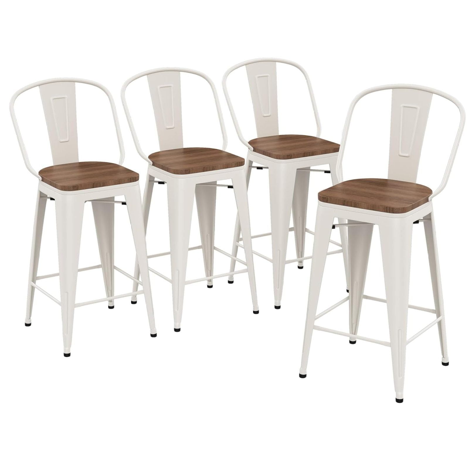KriKac 26 inch Metal Bar Stools Set of 4 Farmhouse Kitchen Island ...