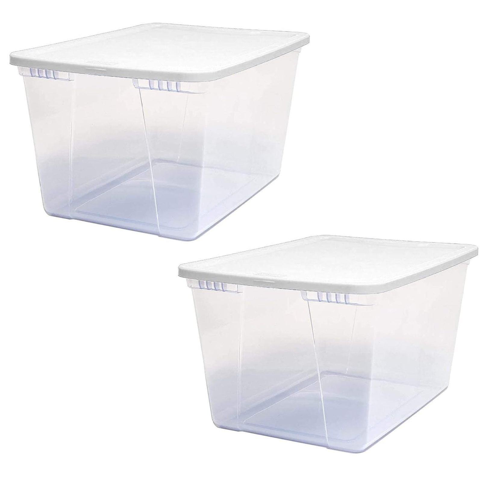 KriKac 56 Quart Snaplock Clear Plastic Storage Tote Container Bin with ...