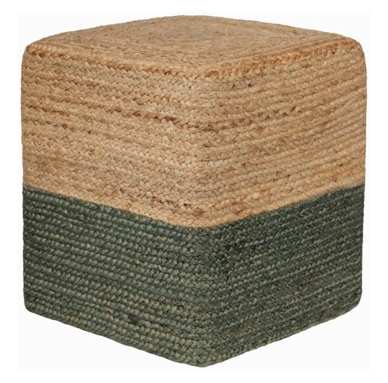 KriKac · Cube Pouf Foot Stool Ottoman - Jute Braided Pouffe Poof Accent ...