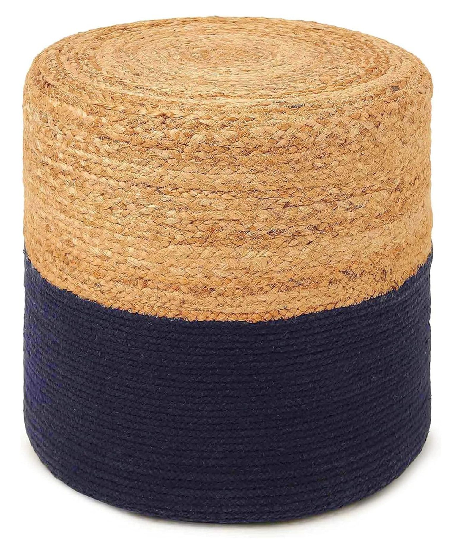 KriKac Cylindrical Pouf Ottoman - Braided Pouffe Accent Sitting Round Footrest for Living Room ...