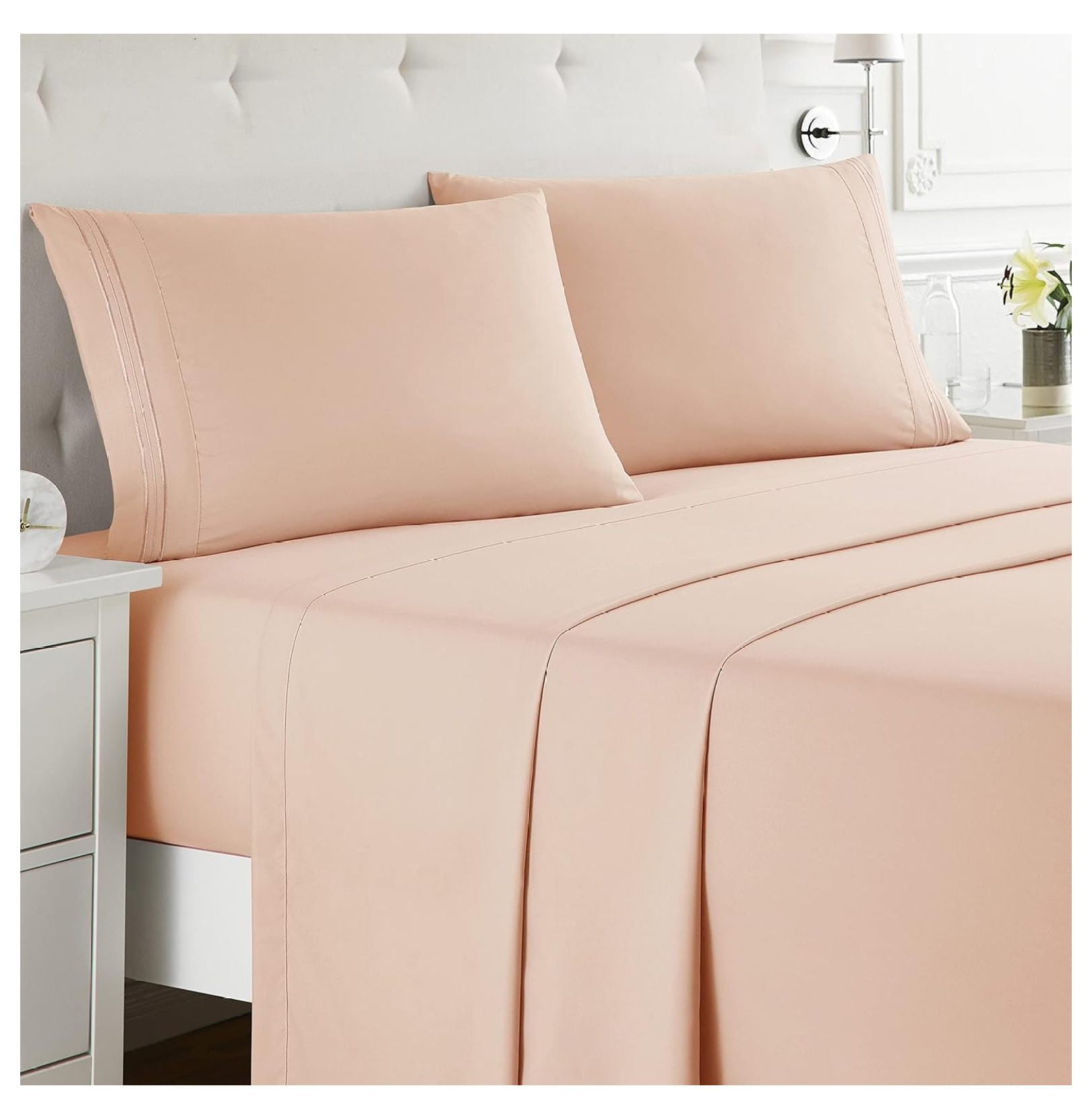 KriKac Full Size Sheet Sets - 4 Piece Full Size Sheets, Peach Sheets ...