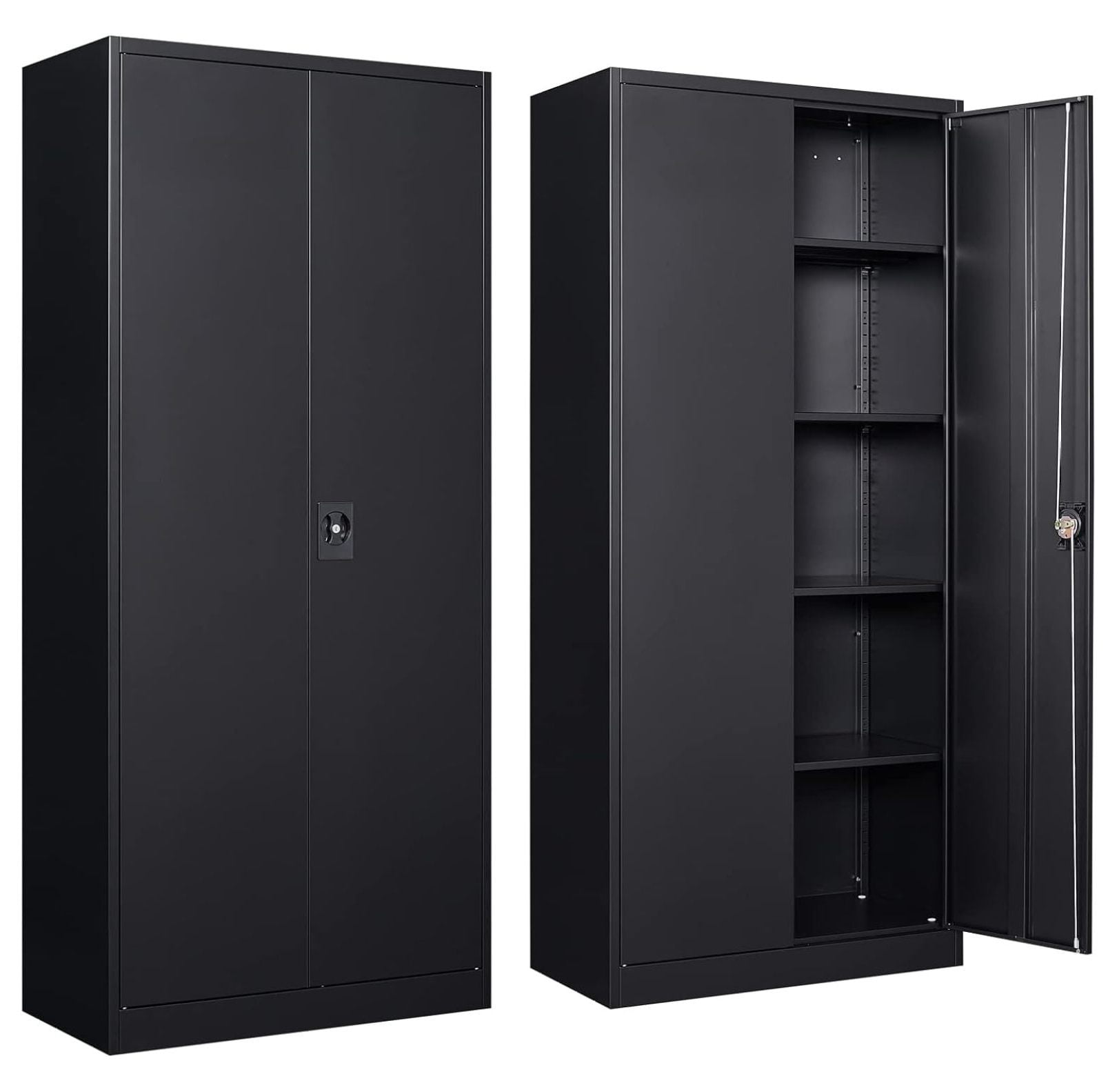 KriKac Garage Storage Cabinet, Metal Storage Cabinet with 4 Adjustable ...