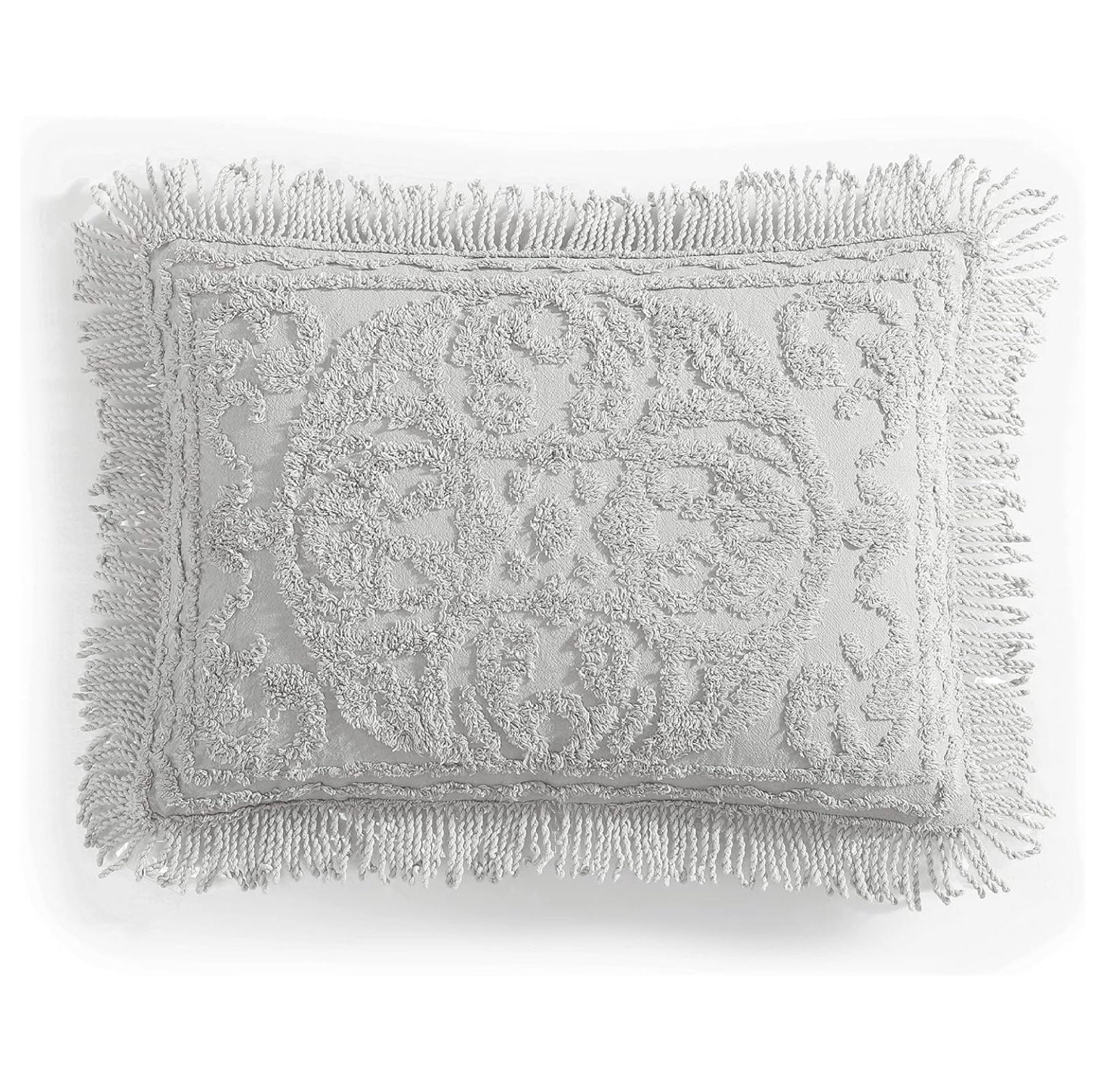KriKac Medallion Chenille Bedspread, Standard Sham, Gray - Walmart.com