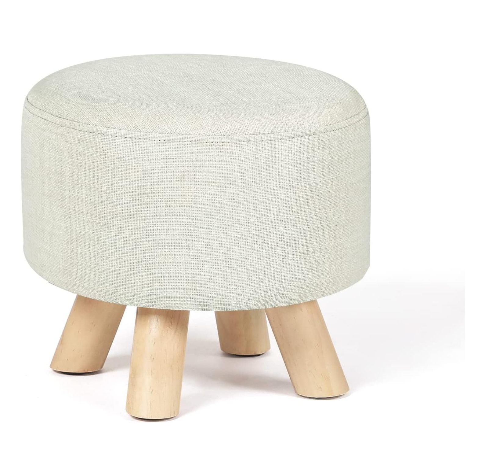 KriKac Small Round Ottoman Foot Rest Stool Fabric Padded Seat Footstool ...