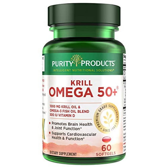 Krill Omega 50+ by Purity Products - (Krill + Fish Oil Blend 1000mg ...