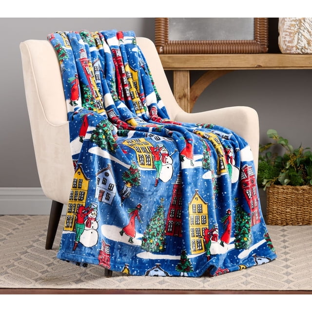 Kringle Express 60" x 80" Glamorous Holiday Throw in Around the Town ...