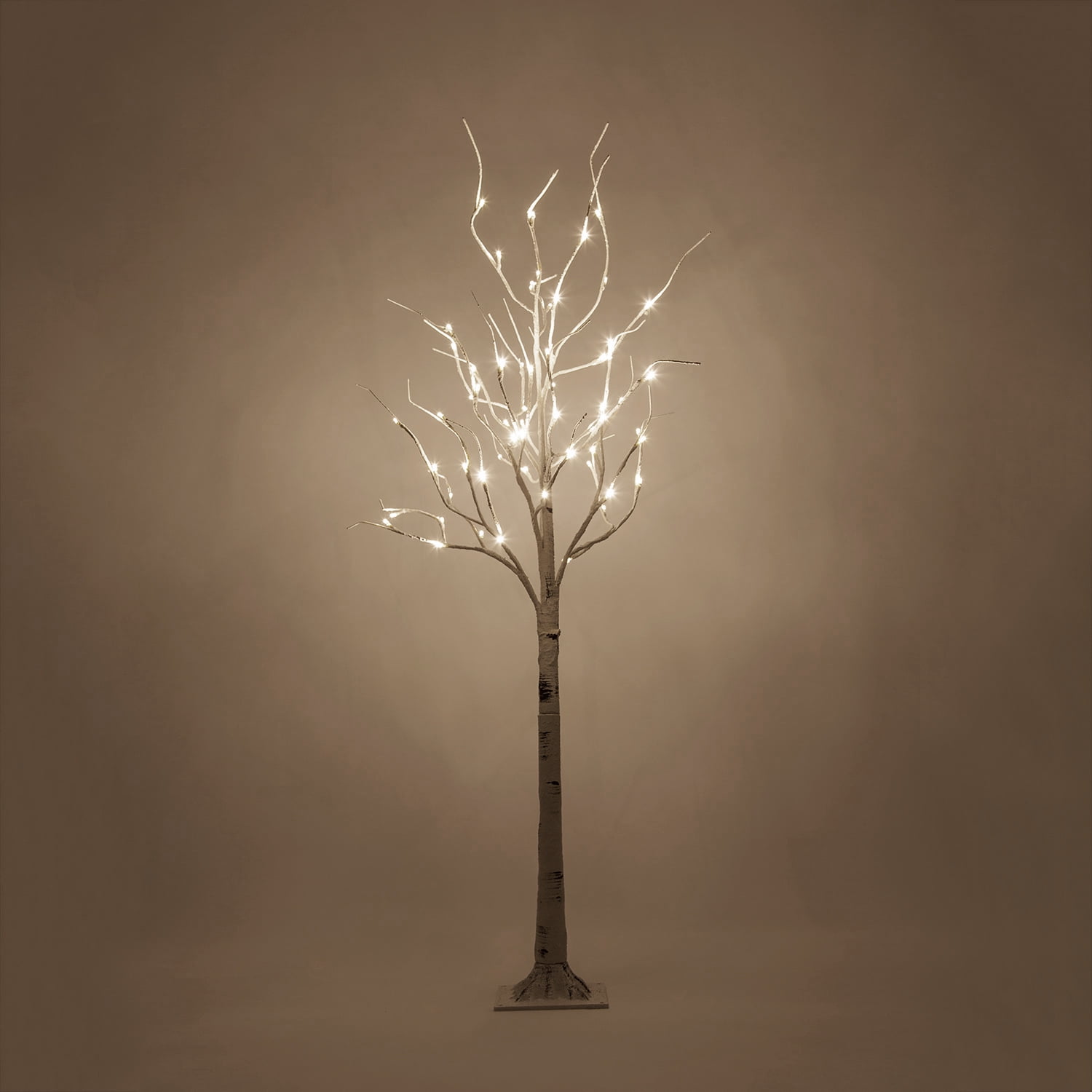 Kringle Traditions 5ft LED White Lighted Birch Tree, 60 Warm White ...