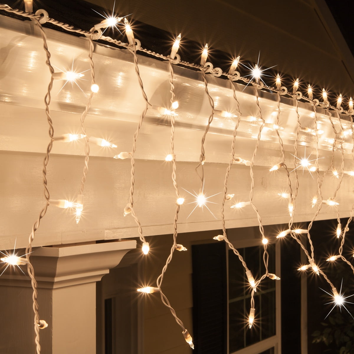 Kringle Traditions 8.5ft 150 Clear Icicle Twinkle Lights, Outdoor ...