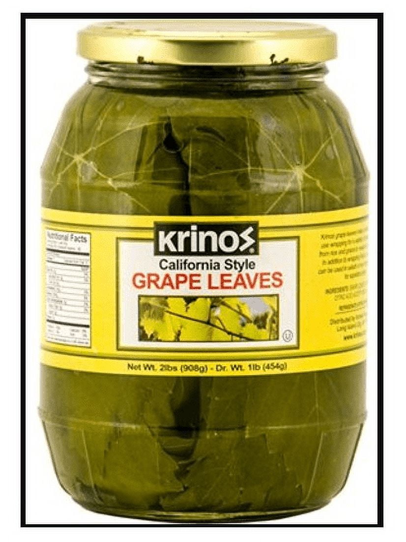 Krinos Organic Imported GMO-Free Grape Leaves, 2 lbs (1 JAR) - Walmart.com