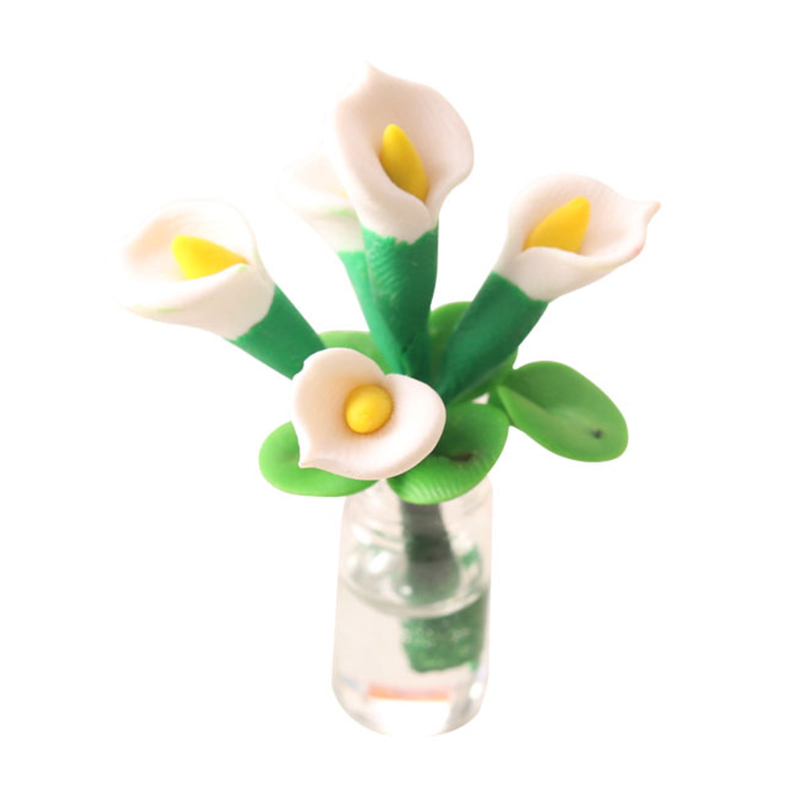 Kripyery 1:12 Dollhouse Flower with Vase High Reduction Non-fading Anti ...