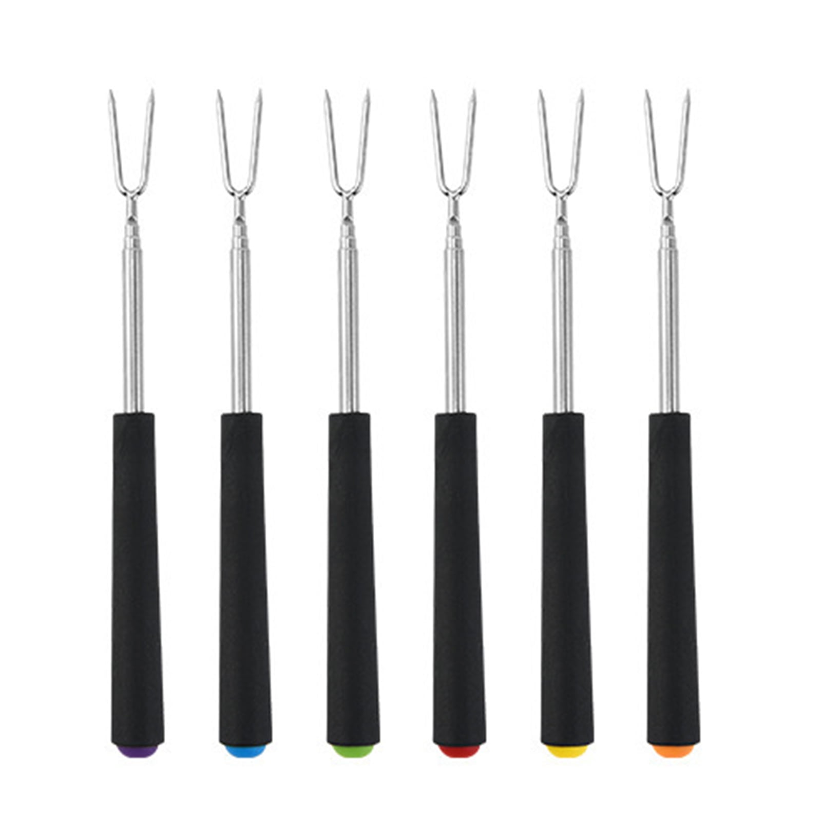Kripyery 1/5Pcs Telescopic Barbecue Fork Stainless Steel Retractable ...