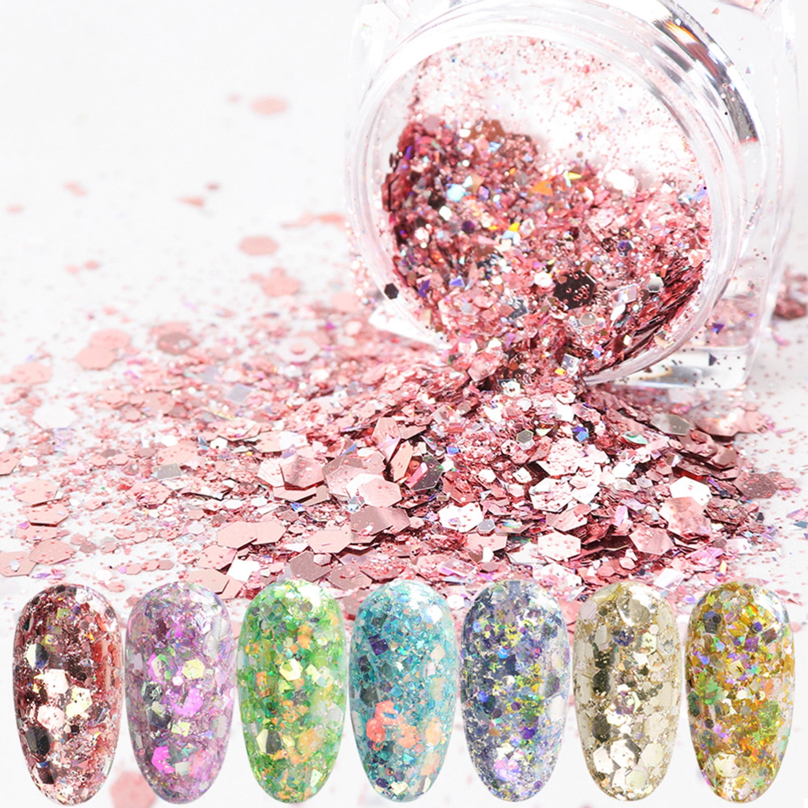 Kripyery 1 Bottle 1g Nail Sequins Sparkling Vibrant Color Shiny Visual ...