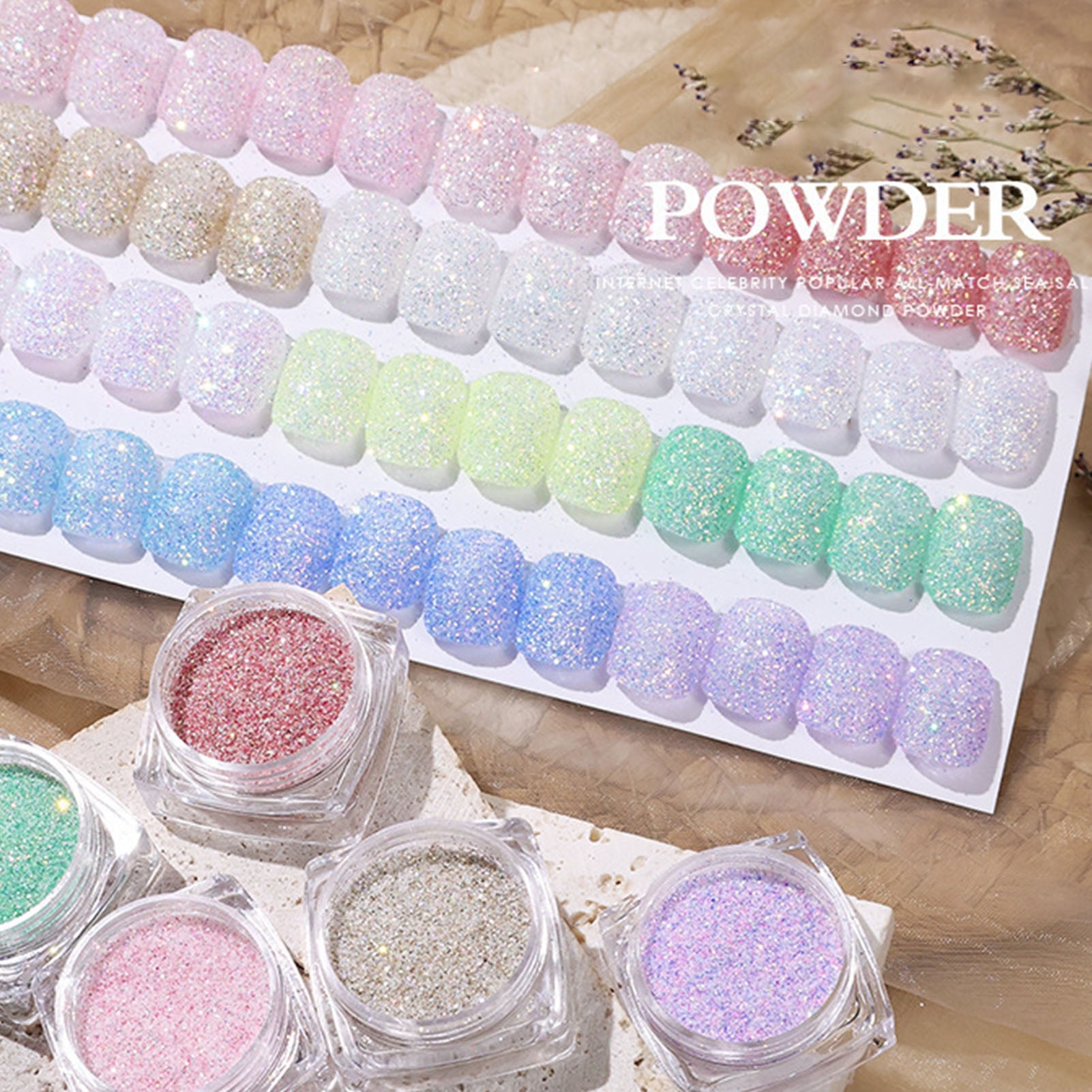 Kripyery 1 Box Nail Art Powder High Saturation Shiny Visual Effect ...