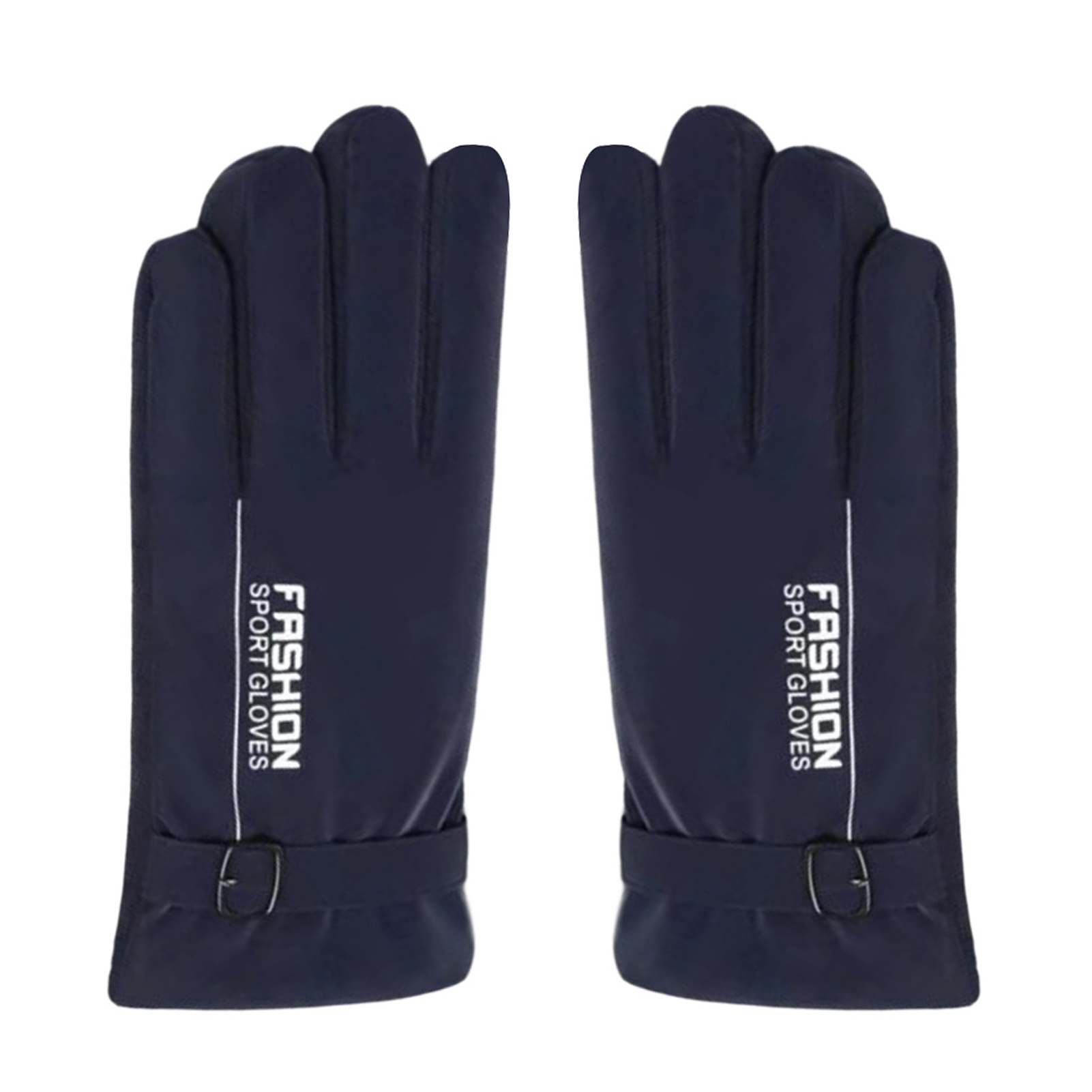 Kripyery 1 Pair Men Outdoor Gloves Thick Elastic Wrist Plush Full ...